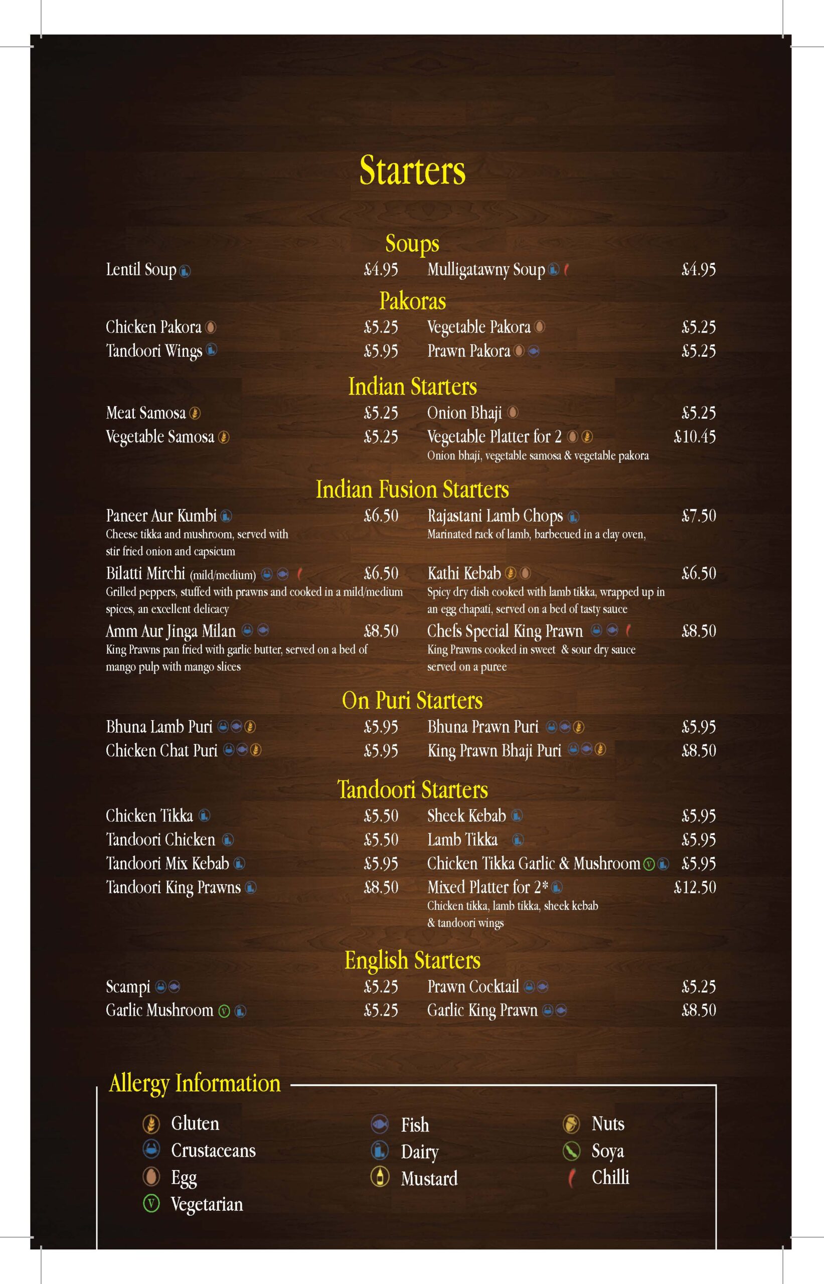 Restaurant Menu – indianbrasserieseahouses.com